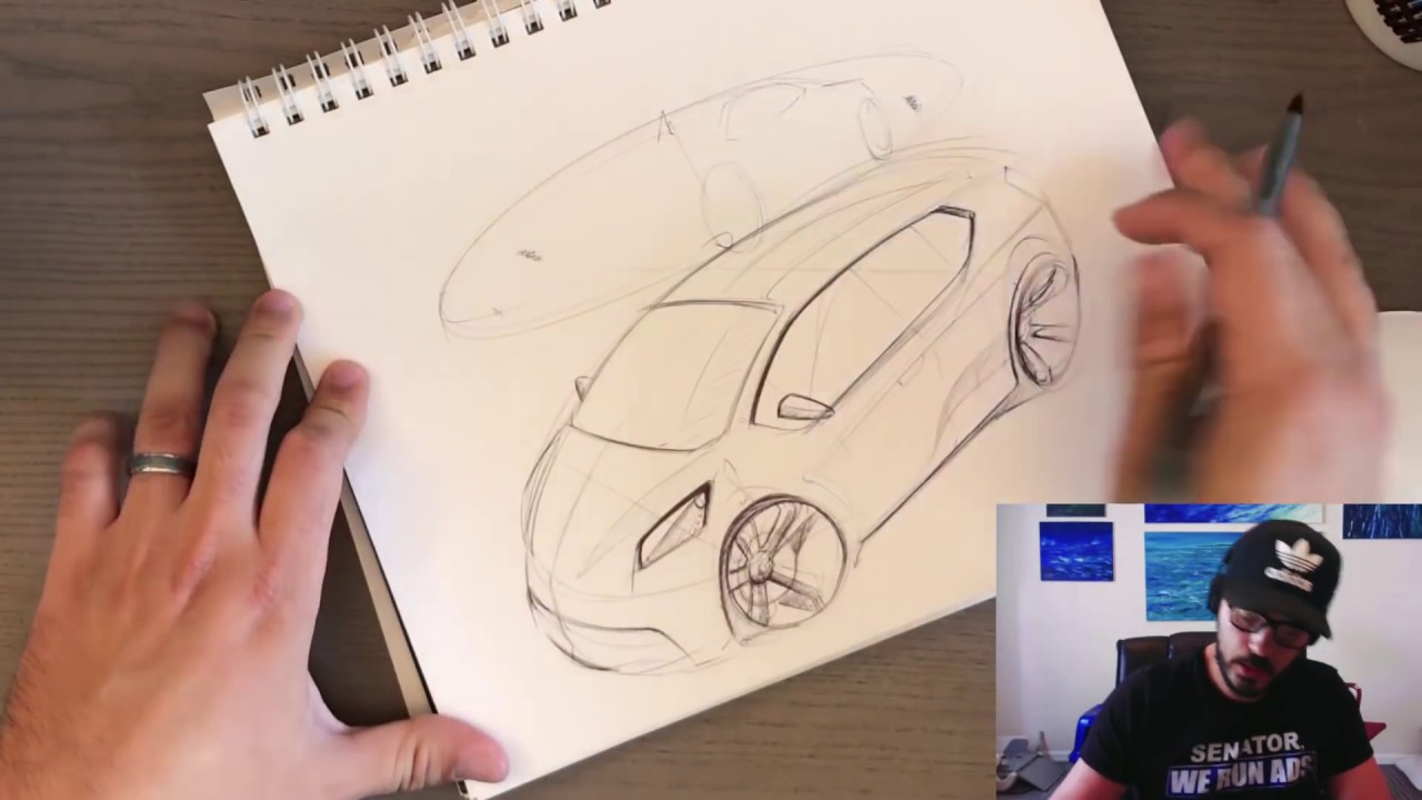 BiC Pen Car Sketch Front View SIMPLIFIED - YouTube
