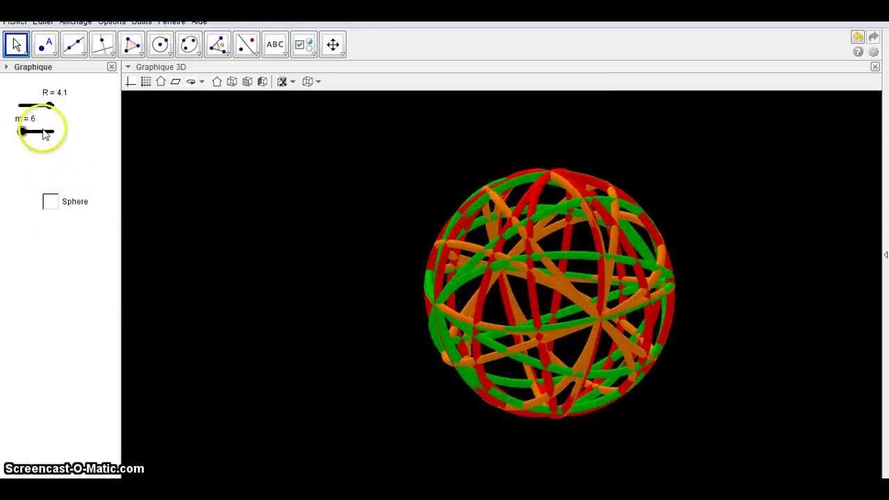 Spherical curves and cléies with Geogebra5(3D) - YouTube