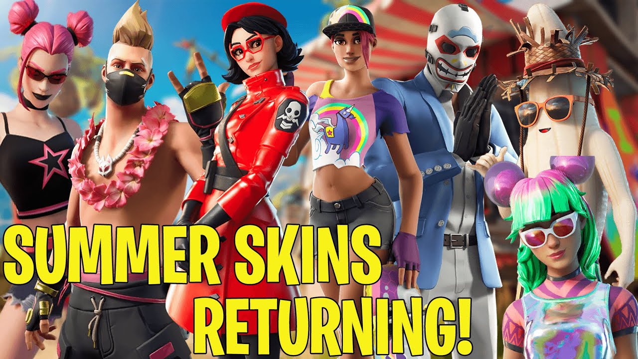 All SUMMER SKINS Return release date ( RUE, SURF WITCH, SUMMER DRIFT ...