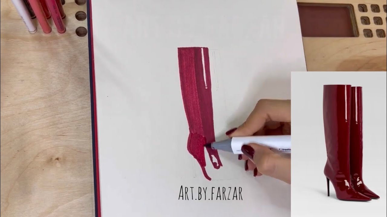 How to draw patent leather shoes with easiest way - YouTube