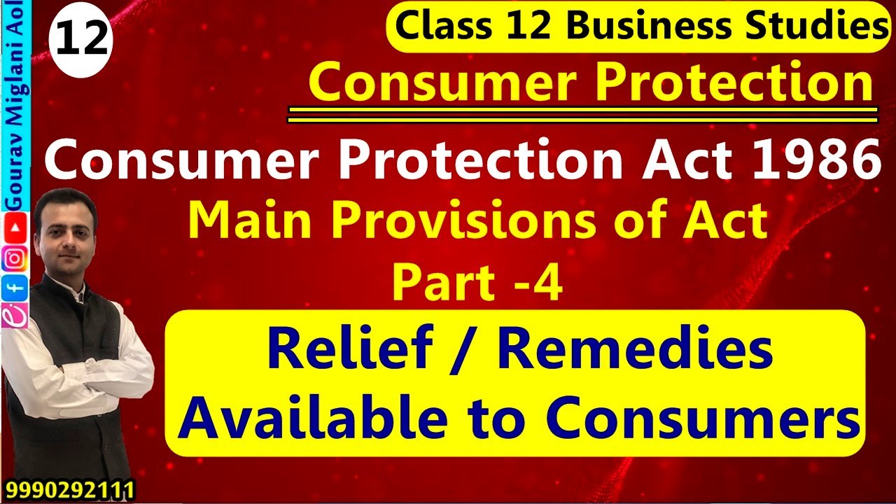 Main Provisions of Consumer Protection Act 1986 | Consumer Protection ...