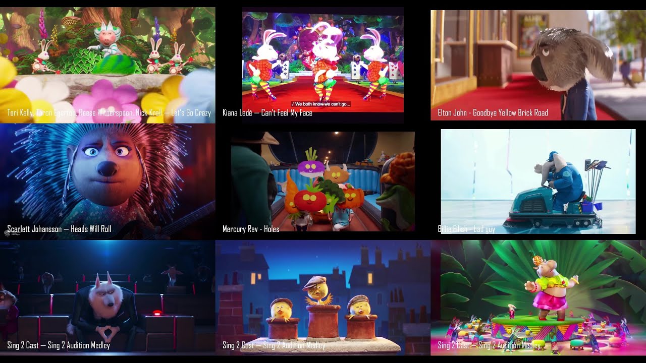 All Sing 2 Songs with Originals | Part 1 - YouTube