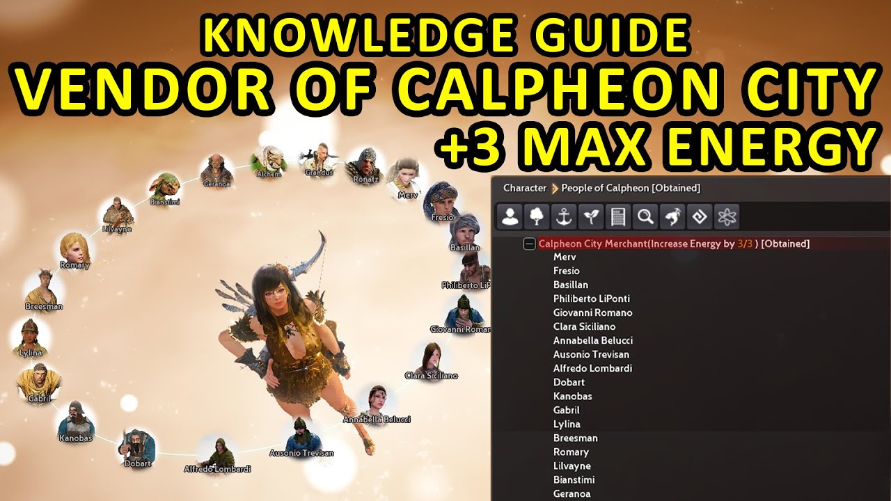 VENDOR OF CALPHEON CITY Knowledge Guide, +3 Max Energy (Black Desert ...