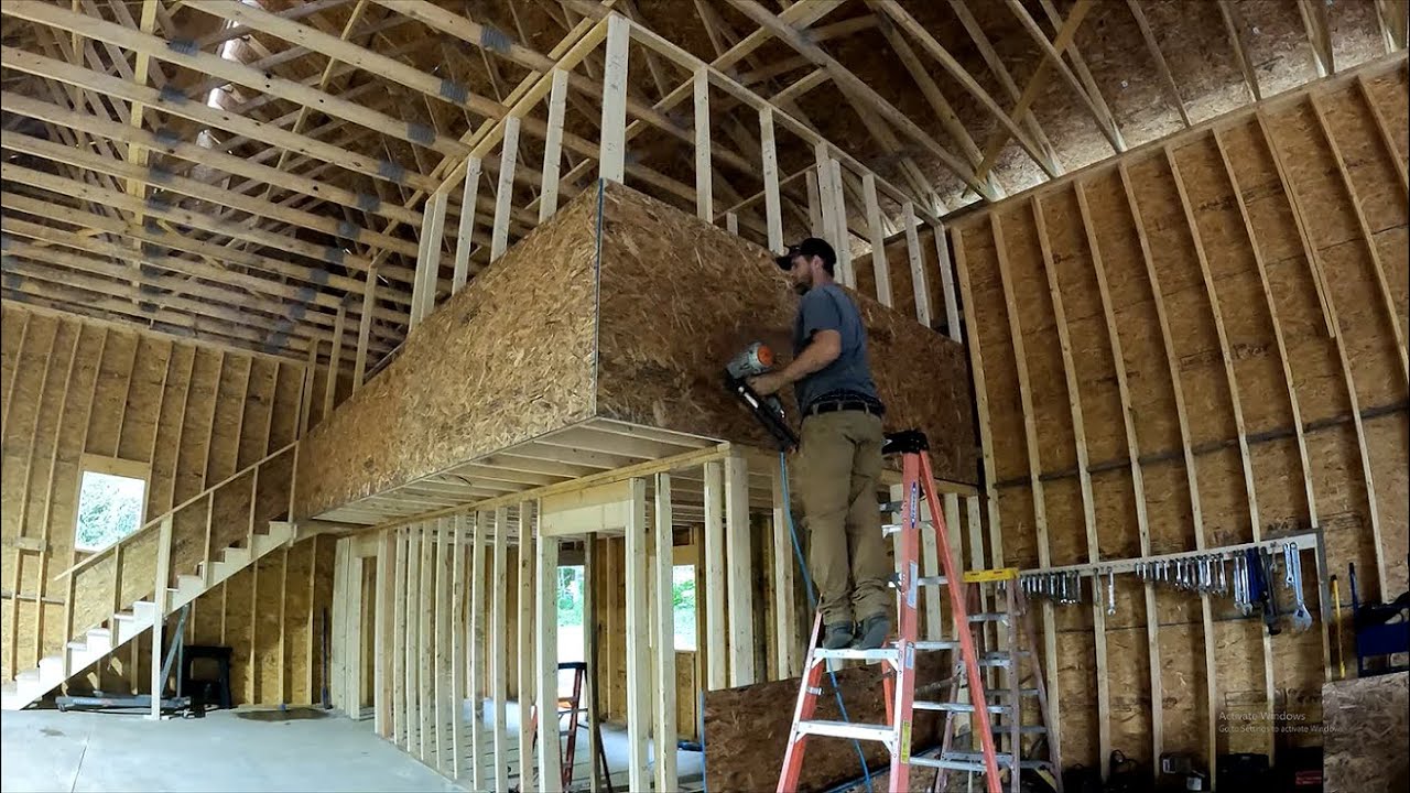 Building my Garage : Overhangs, gable sheathing, framing interior ...