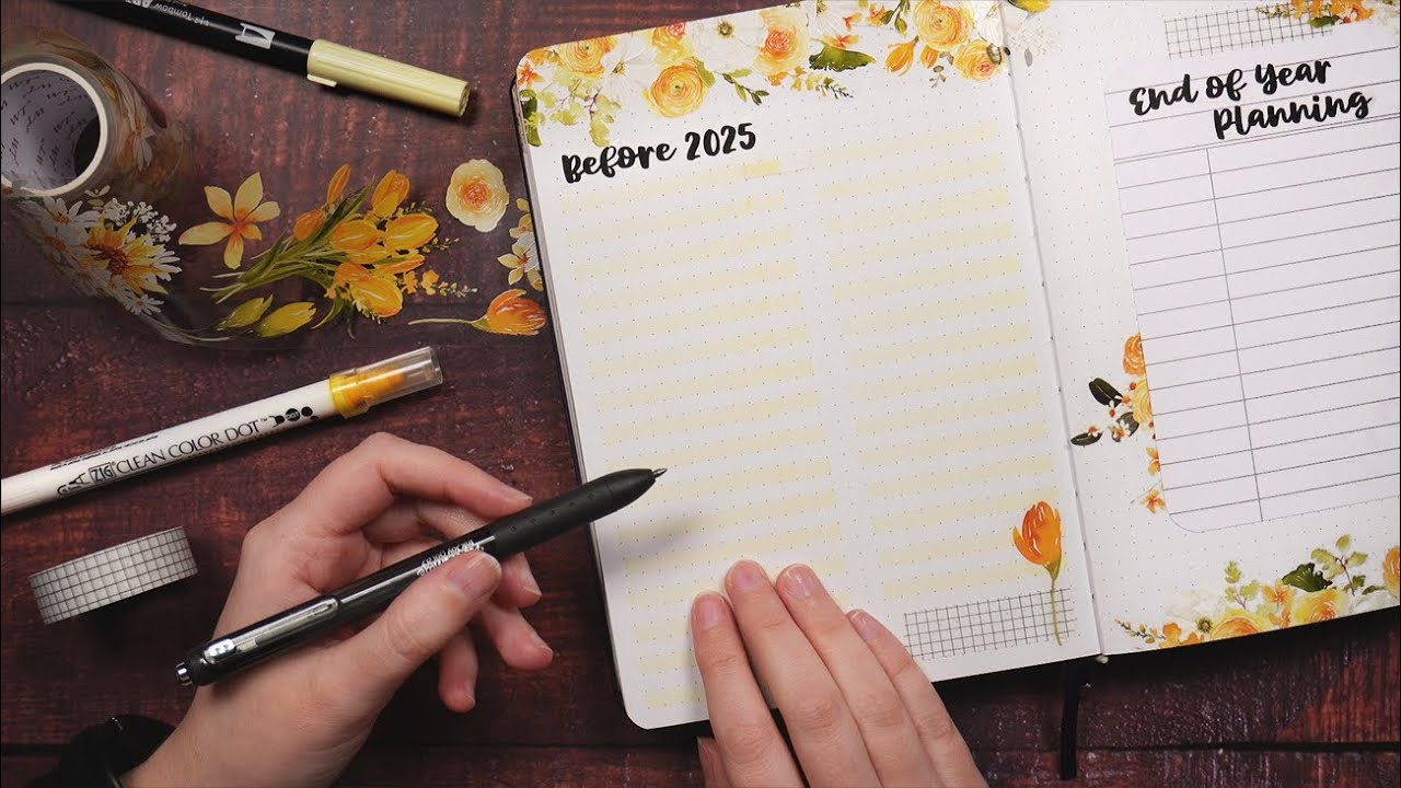 End-of-year Bullet Journal Setup 💜 - YouTube