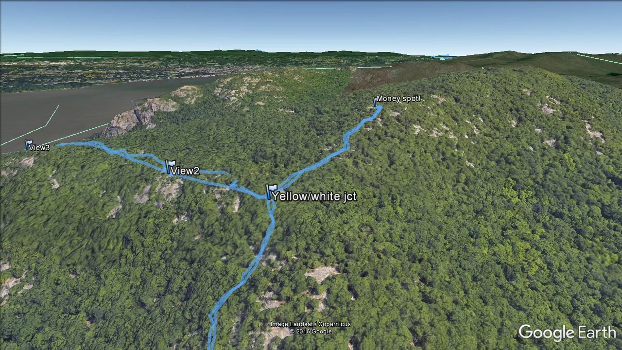 Bull Hill up/back (Cold Spring, NY) - hike flyover - YouTube