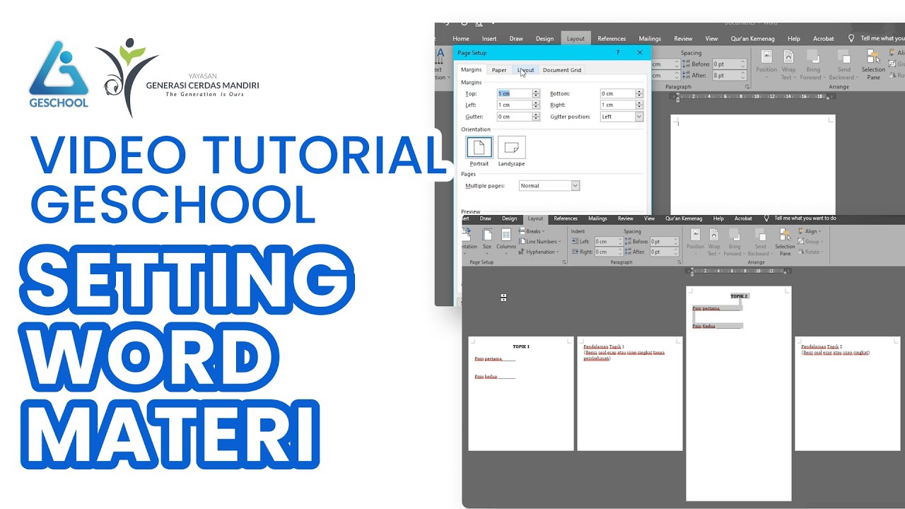 Video Tutorial Setting ms-word Materi - YouTube