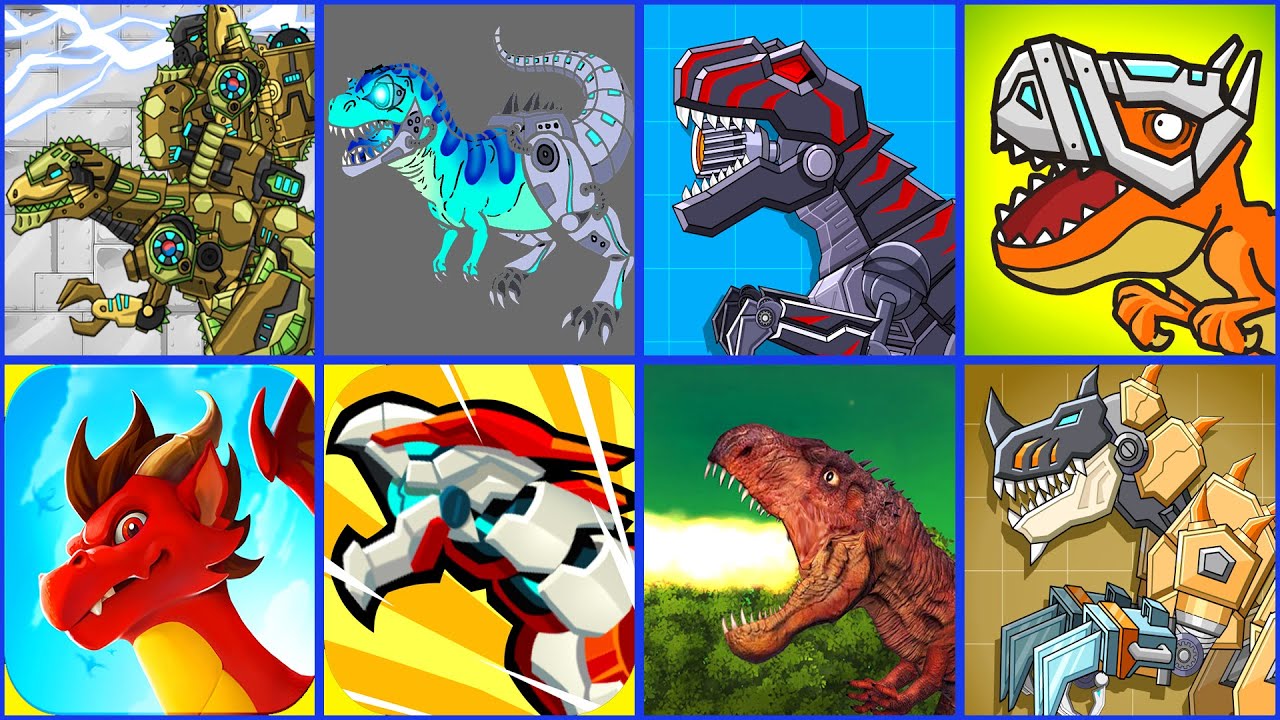 Dino Park + Dr Dino + Dino Robot Corps - Black T Rex,CyberDino,Dragon ...