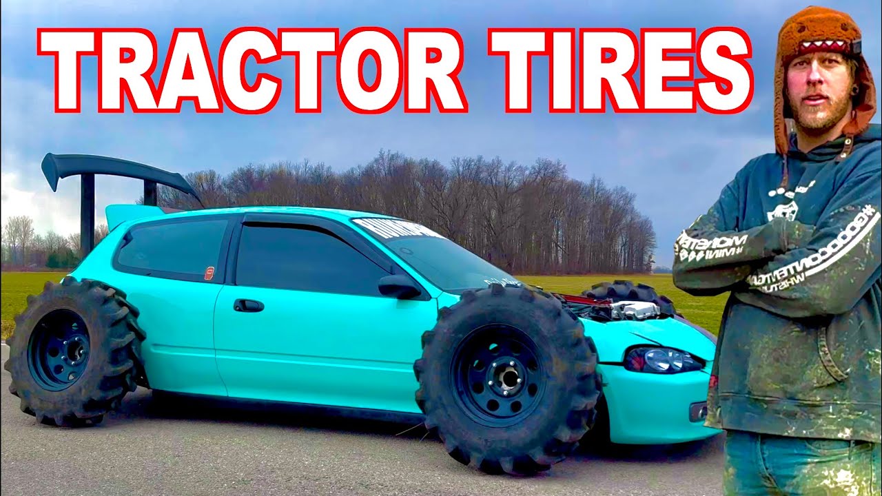 33" Tractor Tires on a Stance Car, Best Idea Yet! - YouTube