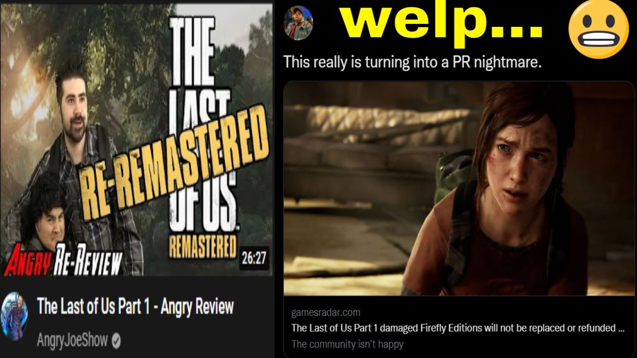 Angry Joe Hilarious TLOU part 1 remake review | Sony still wont replace ...
