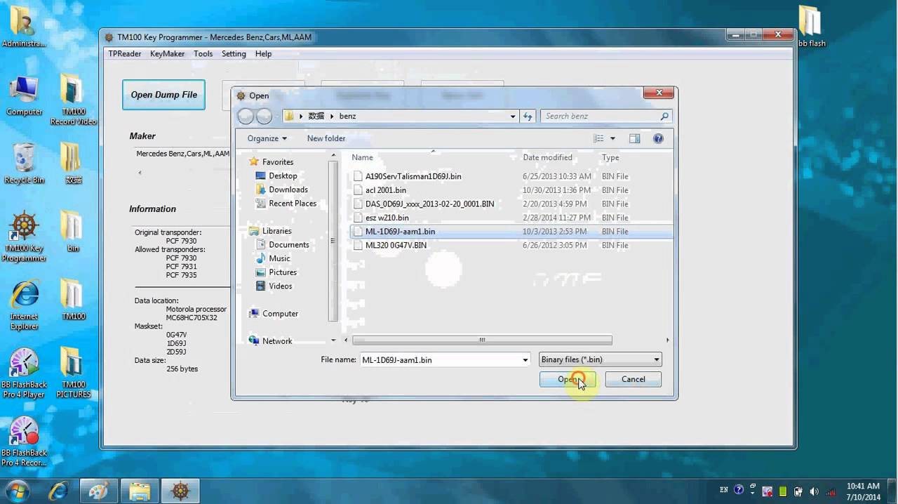 TM100 Key Programmer Software list for Benz - YouTube
