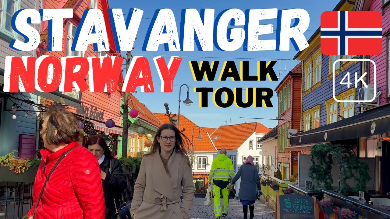 Stavanger Norway Walk Tour 2023 April 4K 60fps ( Norway virtual walk ...