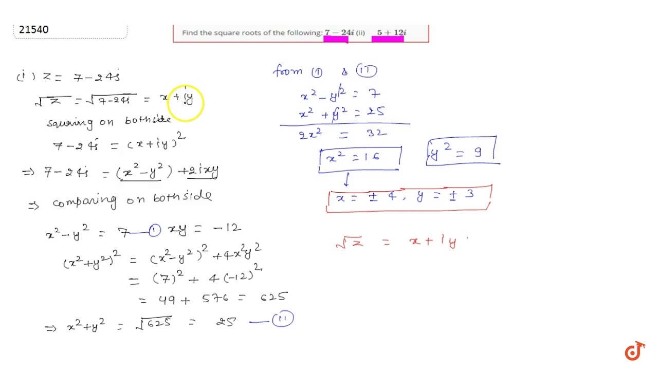 Find The Square Root Of 5 12i YouTube