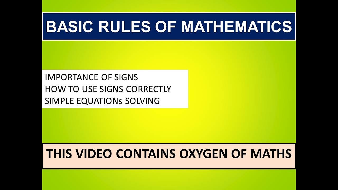 BASIC RULES OF MATHEMATICS YouTube BASIC RULES OF MATHEMATICS YouTube