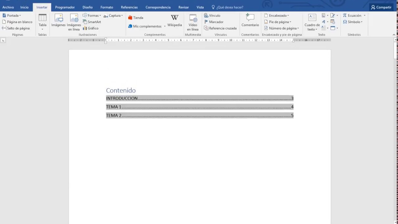 Curso de word crear tablas de contenido - YouTube