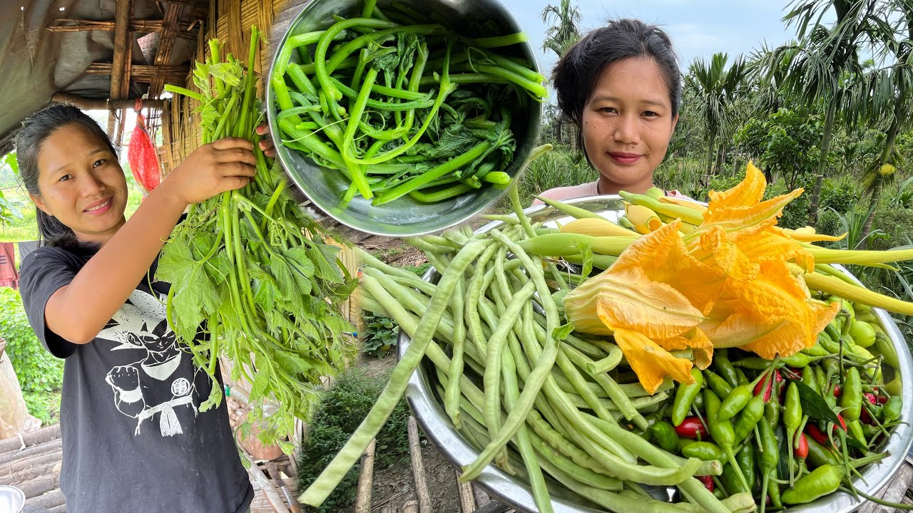 Cooking and eating green vegetables | local organic vegetables | Pumkin ...
