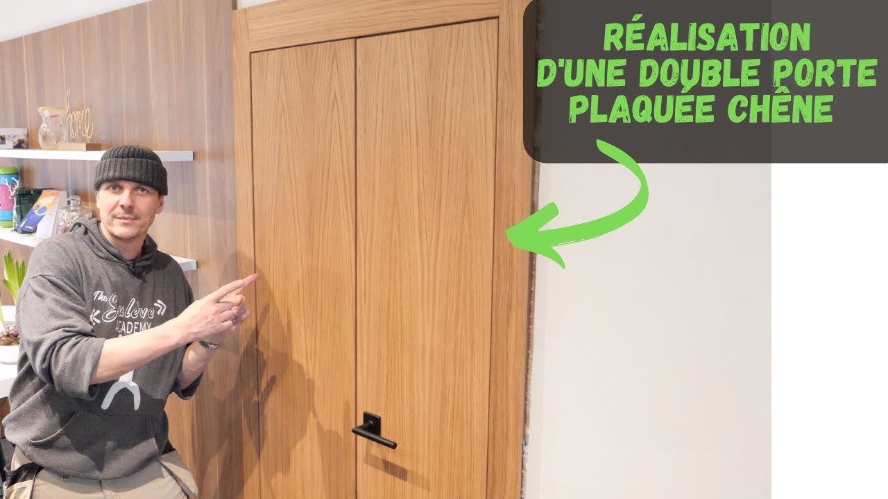 comment fabriquer une double porte plaquée chêne - YouTube