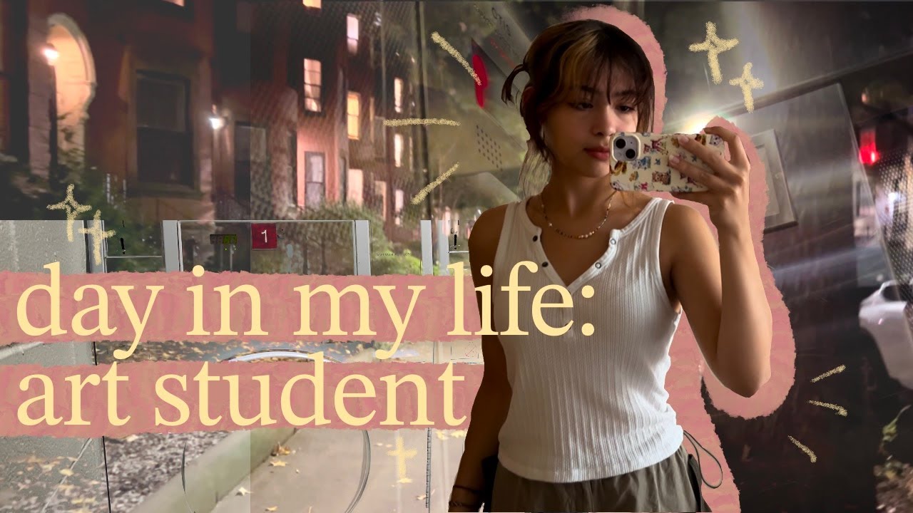 day in the life of an art student | classes, laundry, painting homework ...