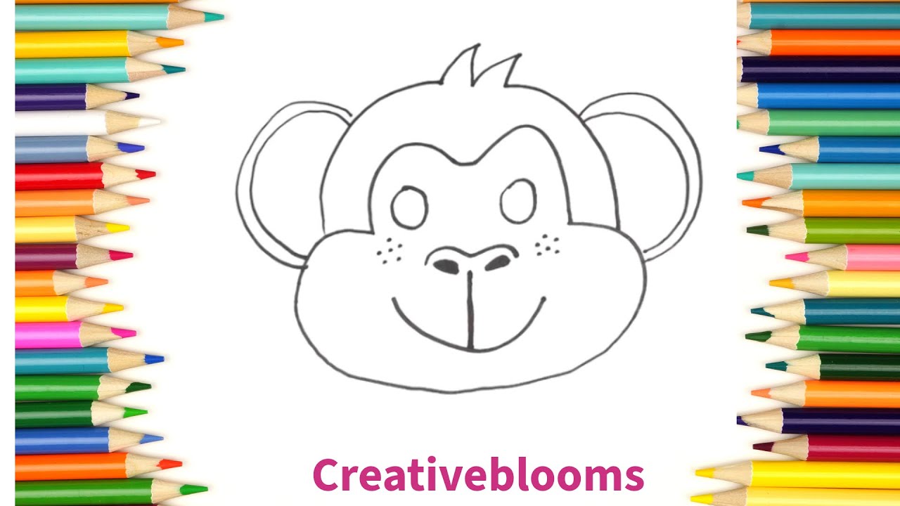 How to Draw a Funny Monkey 🐵| Easy Tutorial For Kids |Creativeblooms ...