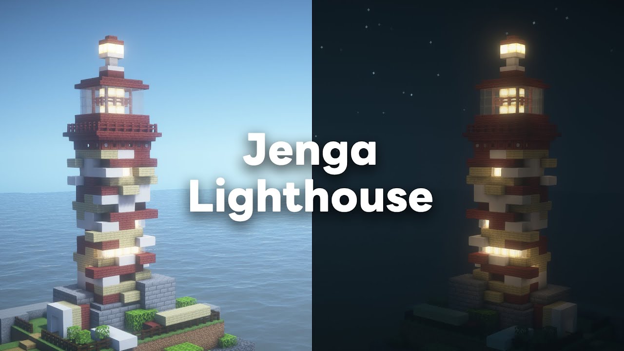 How to Build Jenga Lighthouse in Minecraft | Relaxing Tutorial & idea ...