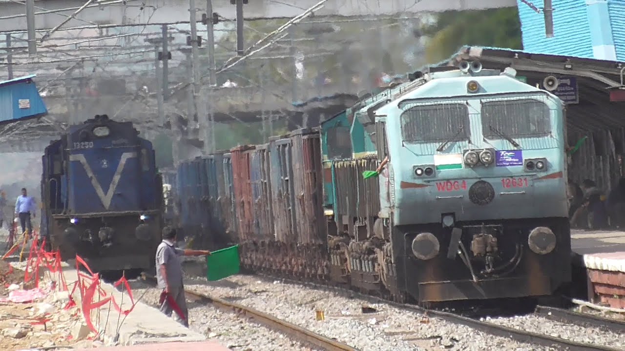 Priority COAL Freight & Less Priority AUTOMOBILE Freight | Beautiful OVERTAKE Indian Railways ...