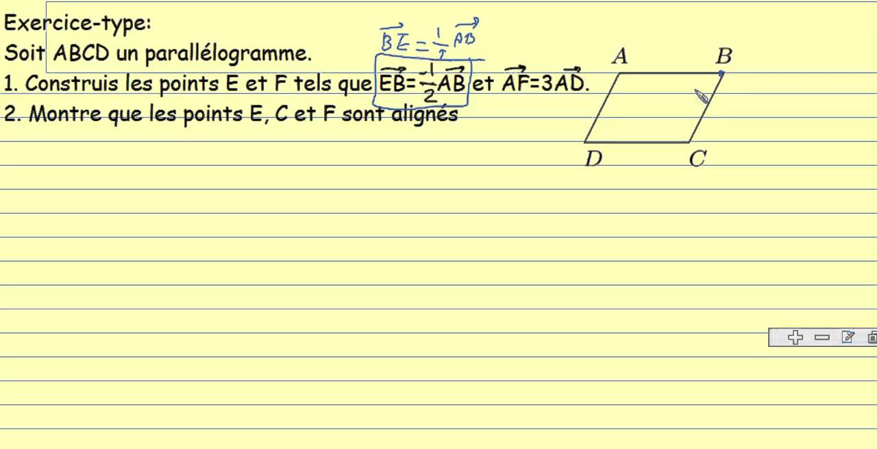 Calcul vectoriel, essentiel et exercices, 4ème secondaire - YouTube
