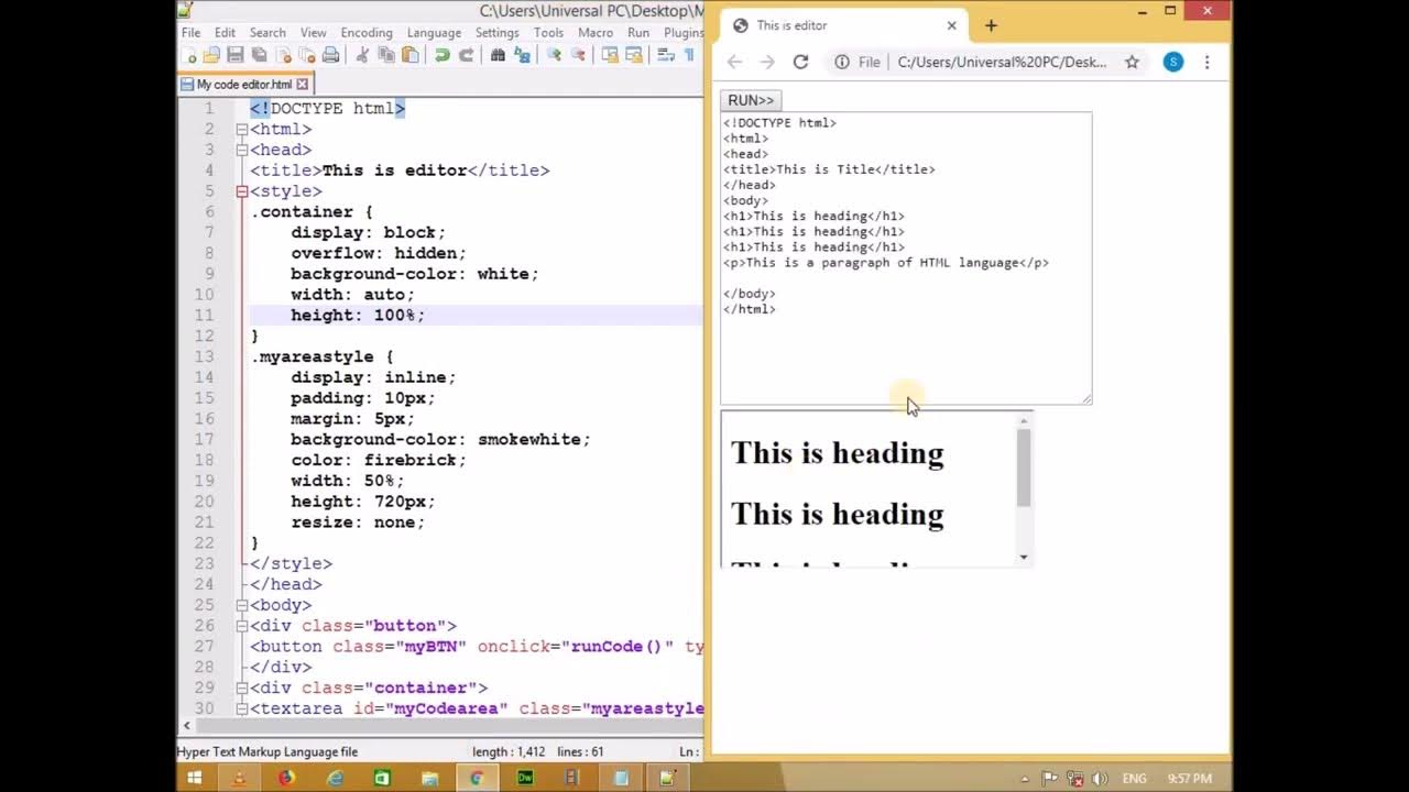 How to Create Code Editor With Run Button On Web Page - YouTube