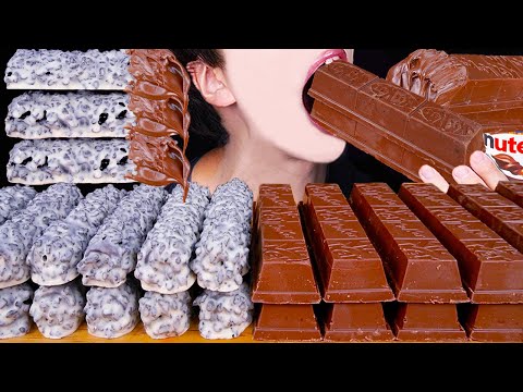 ASMR KITKAT MAGNUM CHOCOLATE ICE CREAM OREO TWIX NUTELLA DESSERT MUKBANG초콜릿 먹방チョコレート咀嚼音EATING SOUNDS