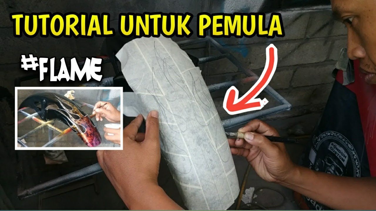 Tutorial belajar Airbrush untuk pemula motif lidah api menggunakan ...