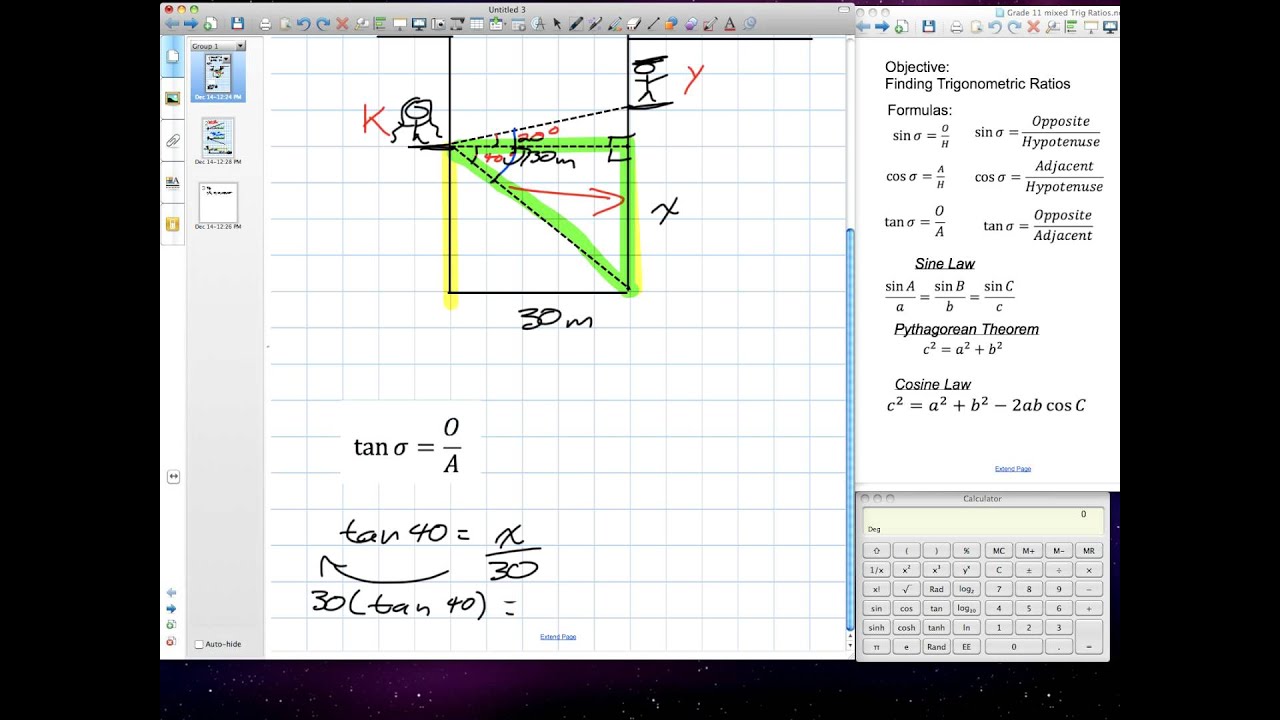 Solving Problems using Primary Trig ratios (Grade 10 academic Lesson 7. ...