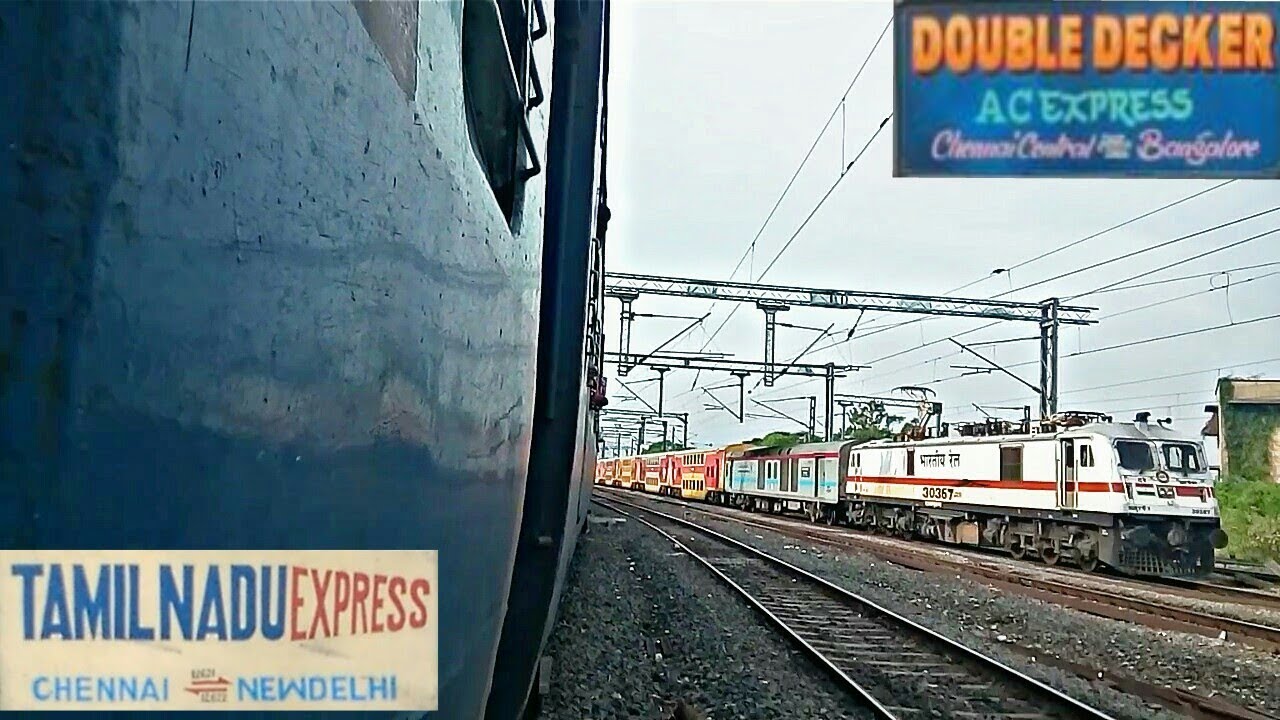 Legendary TamilNadu Exp Meets MAS - SBC Double Decker Express - YouTube