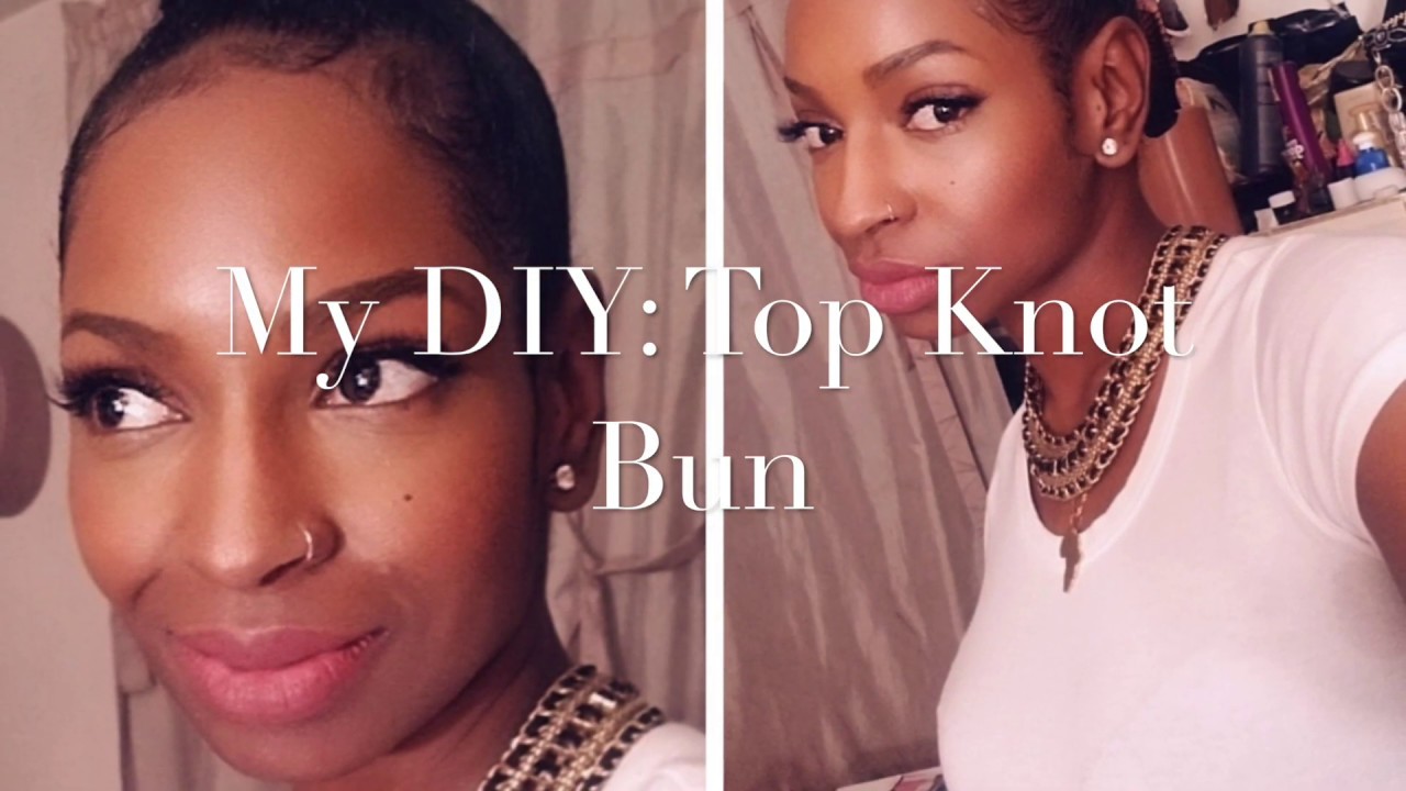HOW I ACHIEVE MY SIGNATURE TOP KNOT BUN ON 3B HAIR | DIY, STEP BY STEP ...