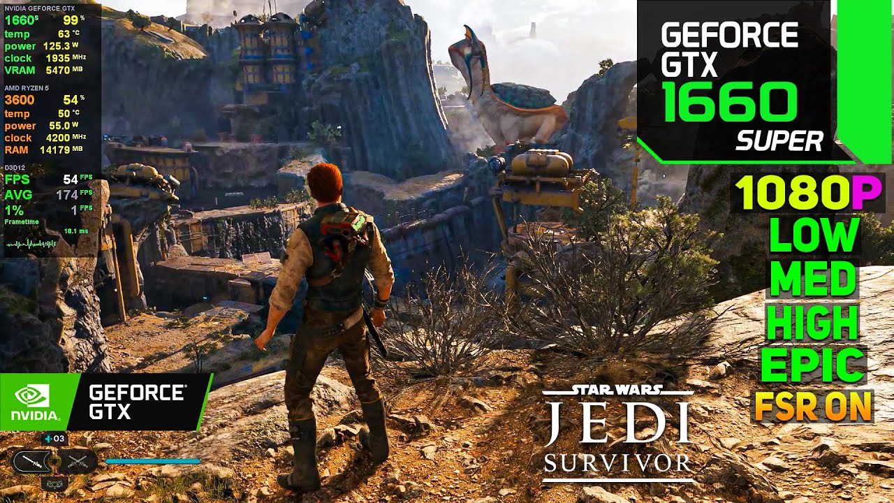STAR WARS Jedi Survivor Testing on GTX 1660 Super + Ryzen 5 3600 ...