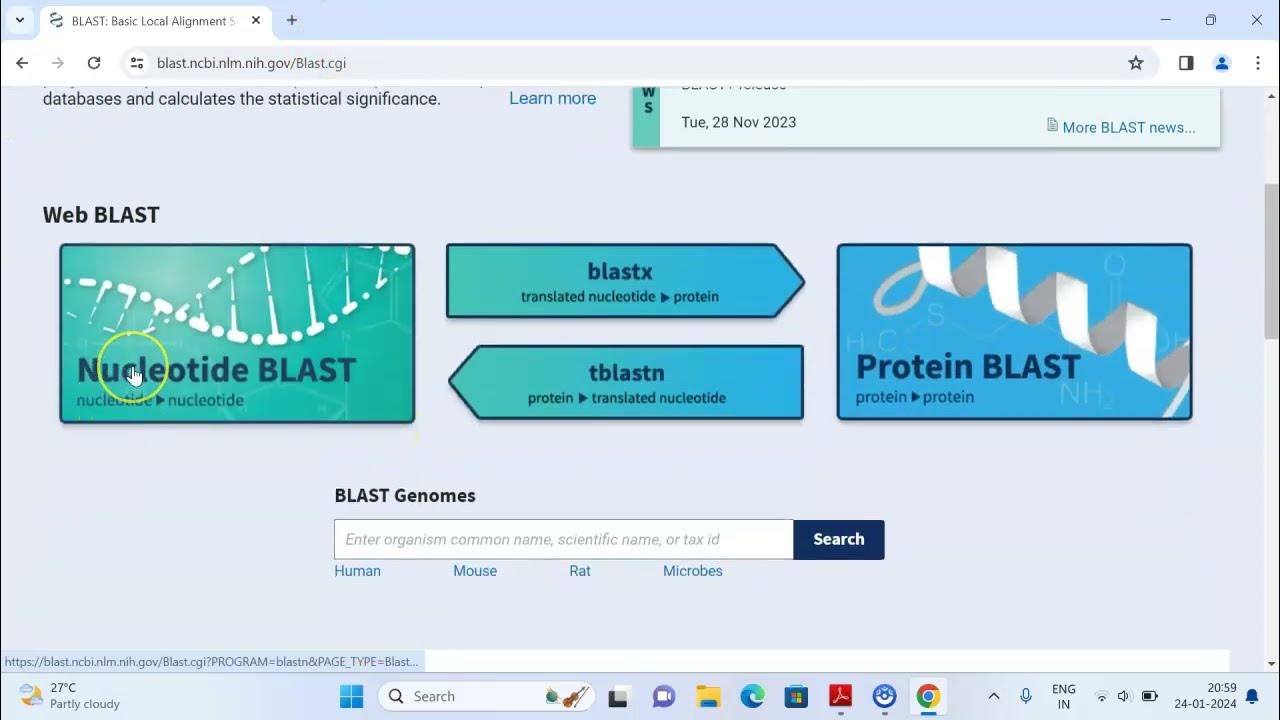 NCBI Nucleotide BLAST Tutorial Part 1 In Tamil #bioinformatics - YouTube