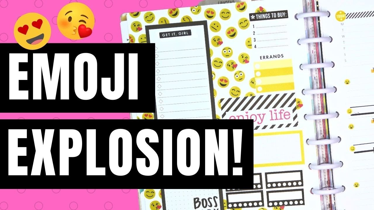 Using Emoji Stickers in your Planner - Plan With Me using Happy Planner ...