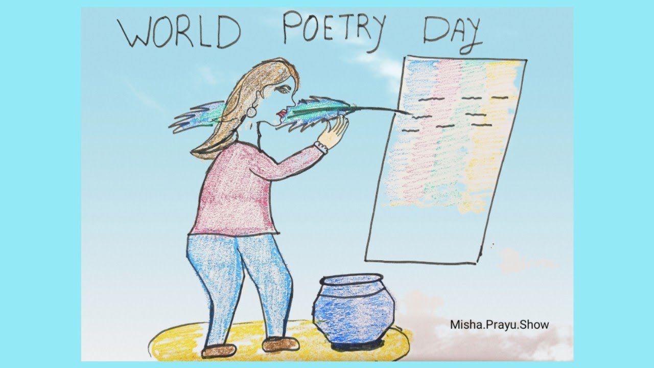 World Poetry Day 2021 | Poster Drawing on Poetry Day Easy | Art by ...