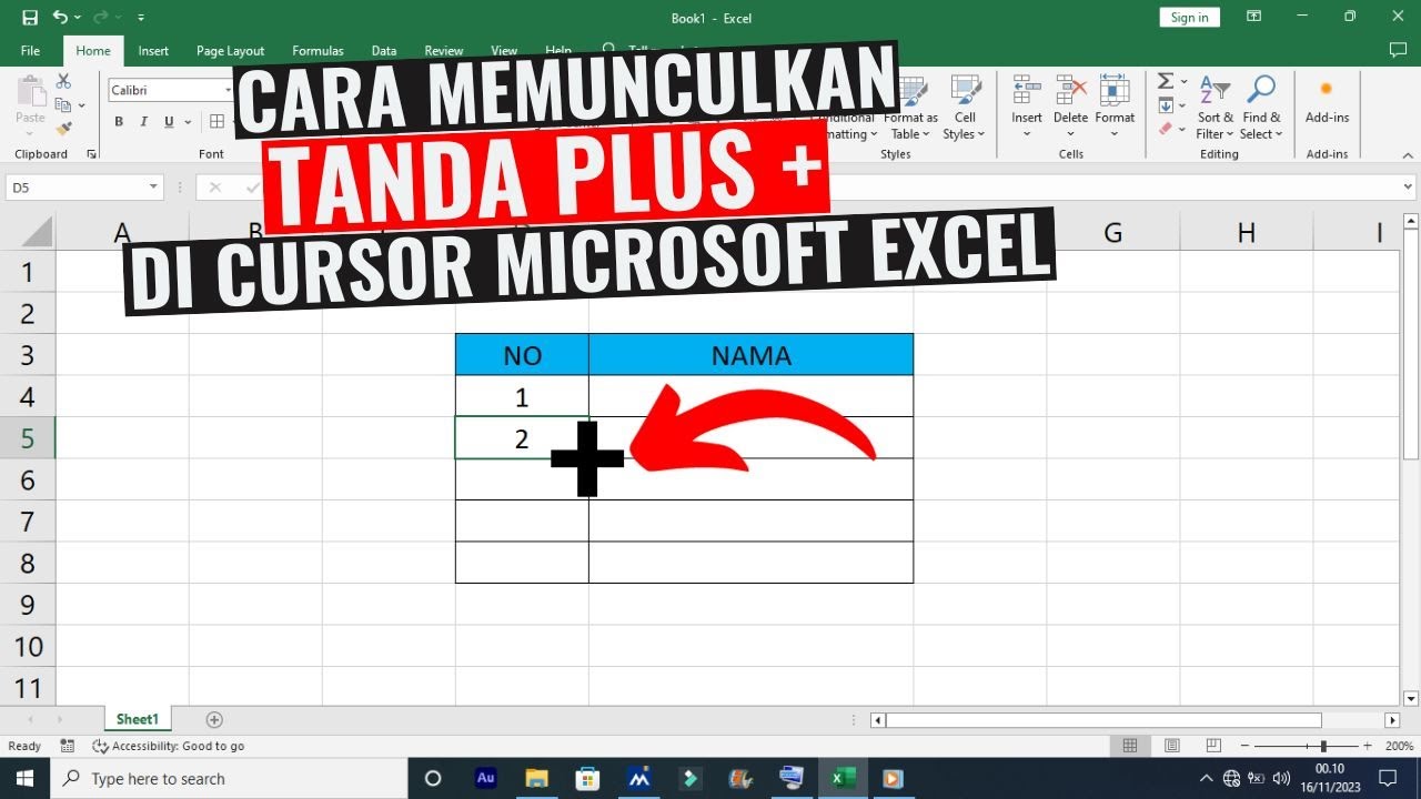 Cara Memunculkan Tanda Plus Pada Cursor di Microsoft Excel - YouTube
