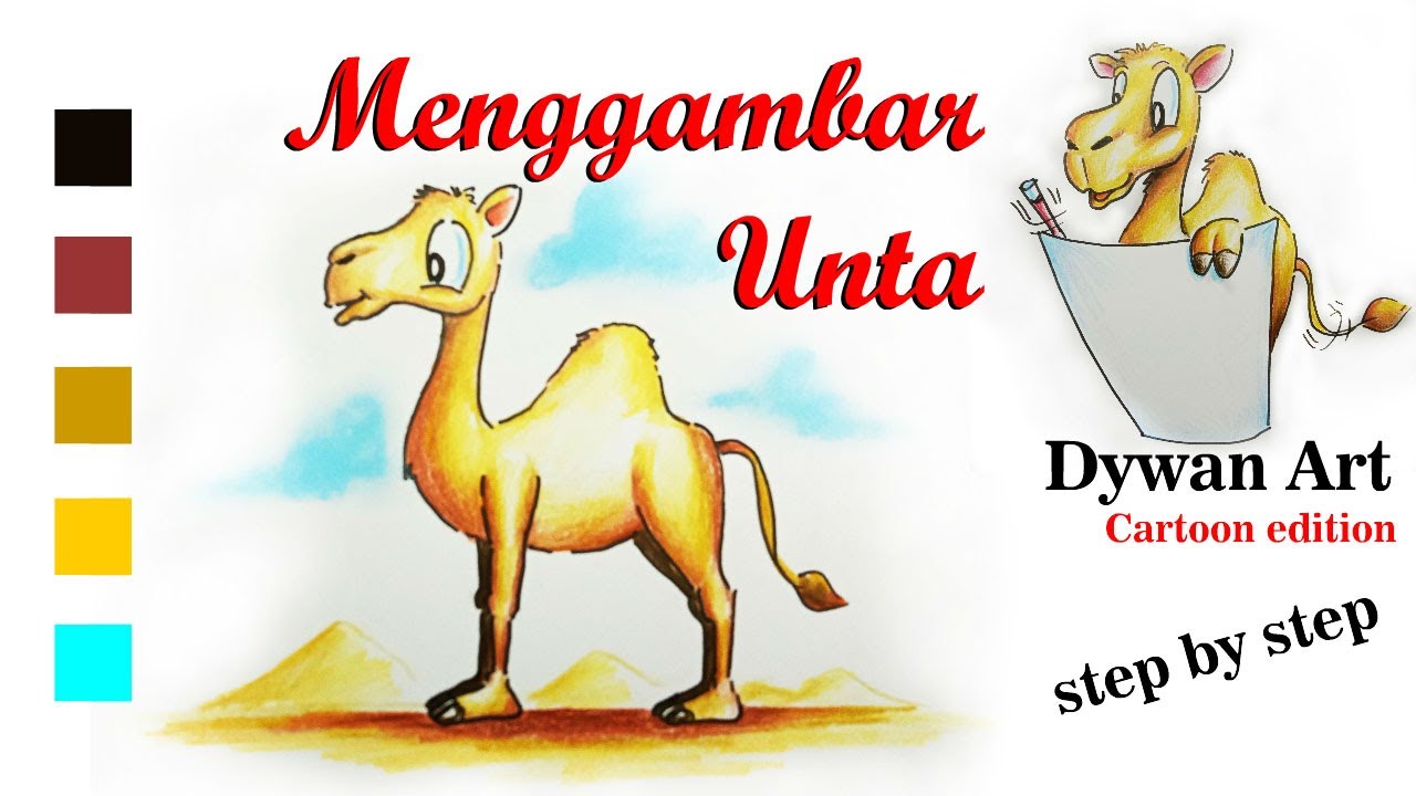 Cara Mudah Menggambar Unta / Onta - Cartoon Edition - YouTube