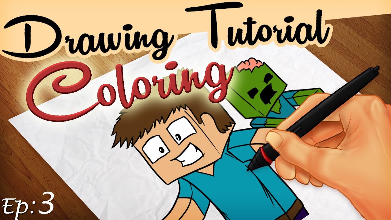 Minecraft *DRAWING TUTORIAL*- Ep:3 (COLORING Tips and Tricks) - YouTube