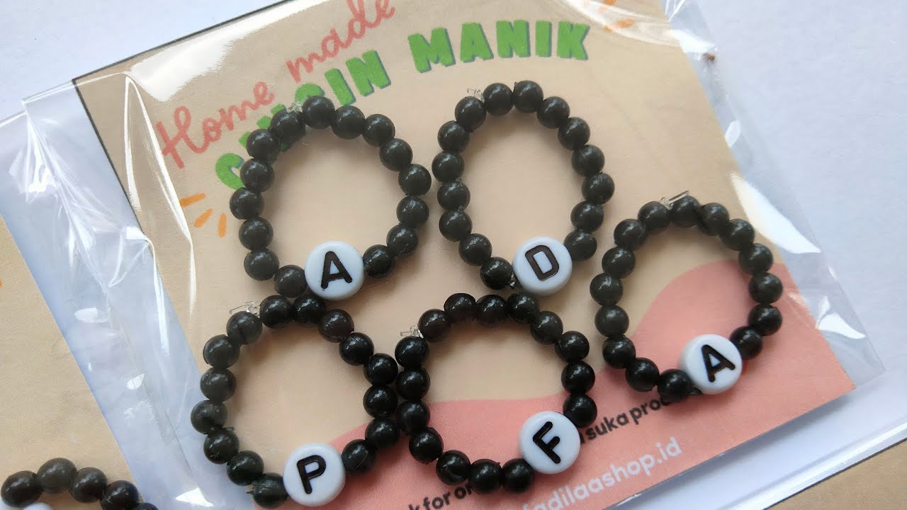 Tutorial cincin manik-manik inisial huruf • how i making ring cute ...