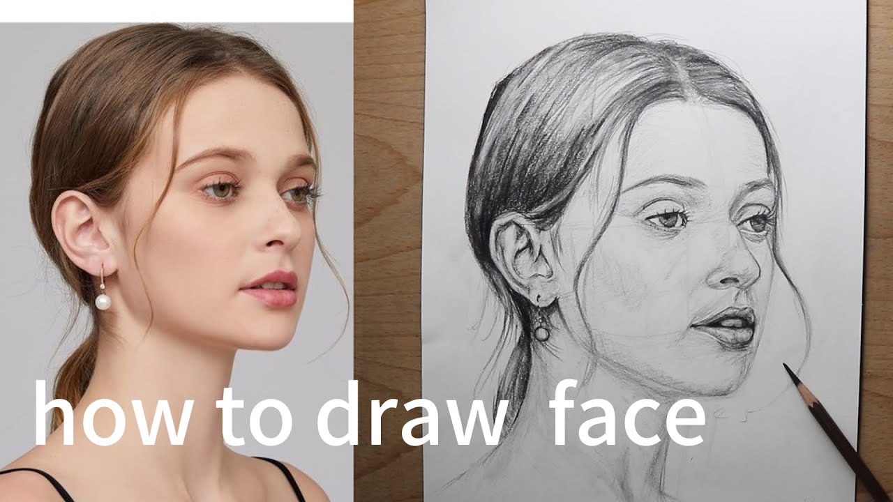 how to Draw Portrait of a Girl Using the Loomis Method | Pencil Sketch ...