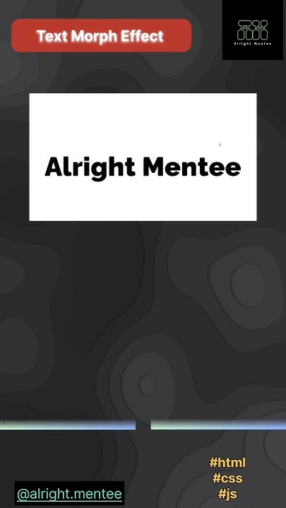 Text Morph Effect Html Css Js Code Coding Codingtips Youtube