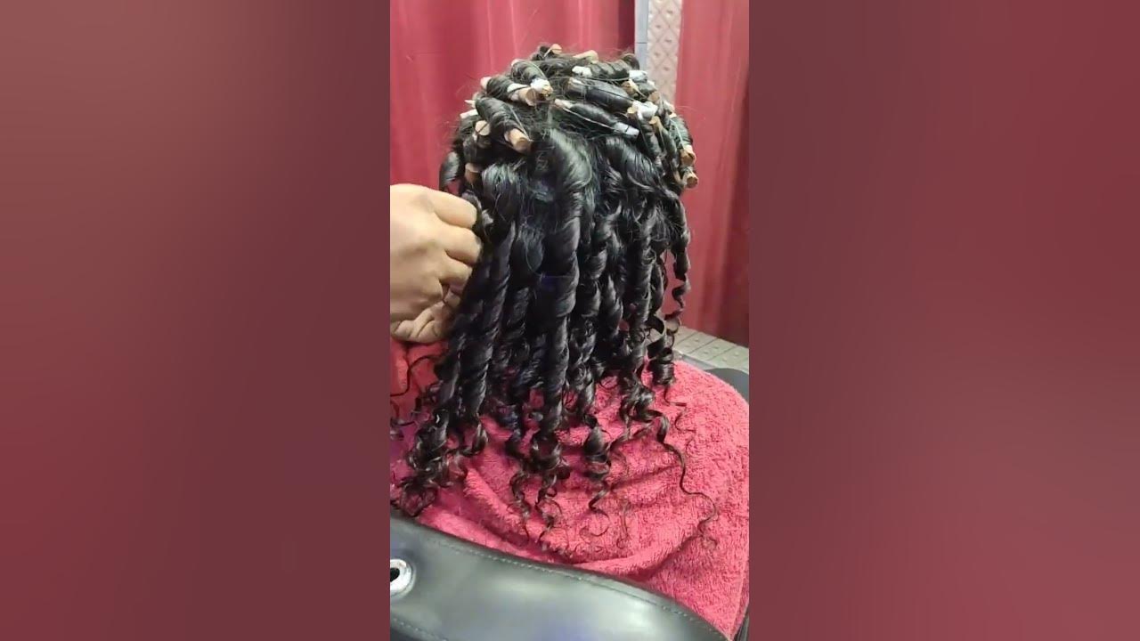 How to perming on girl hair 💇|| permanent perming|women hair perm|#bro ...