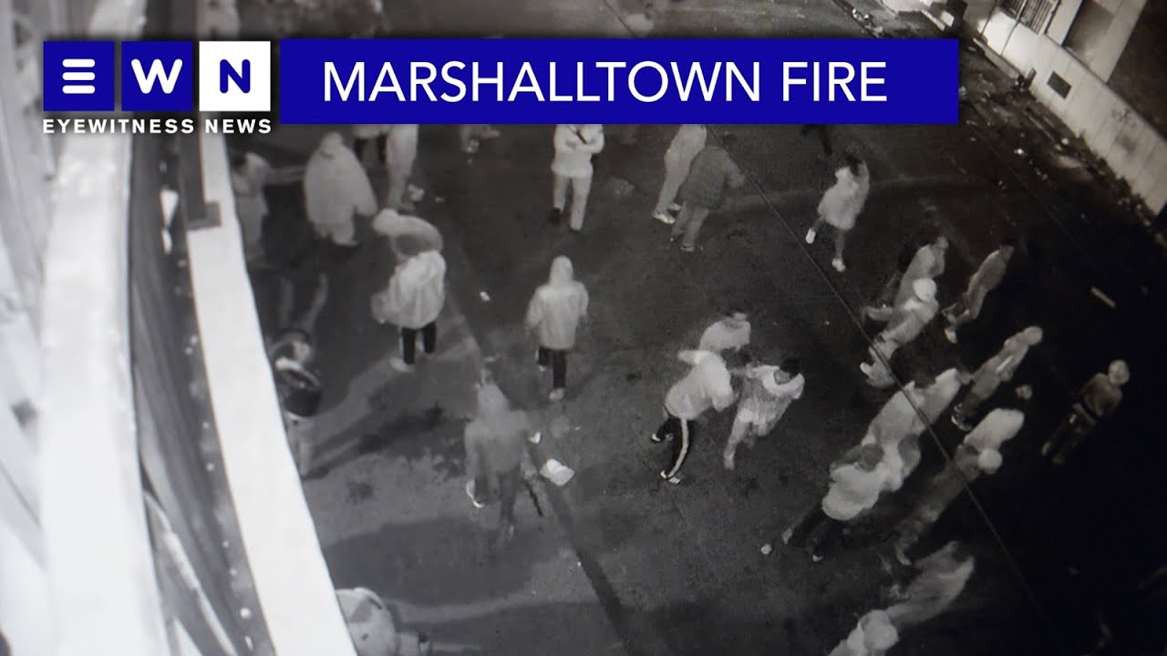 EXCLUSIVE: CCTV footage of Marshalltown building fire - YouTube