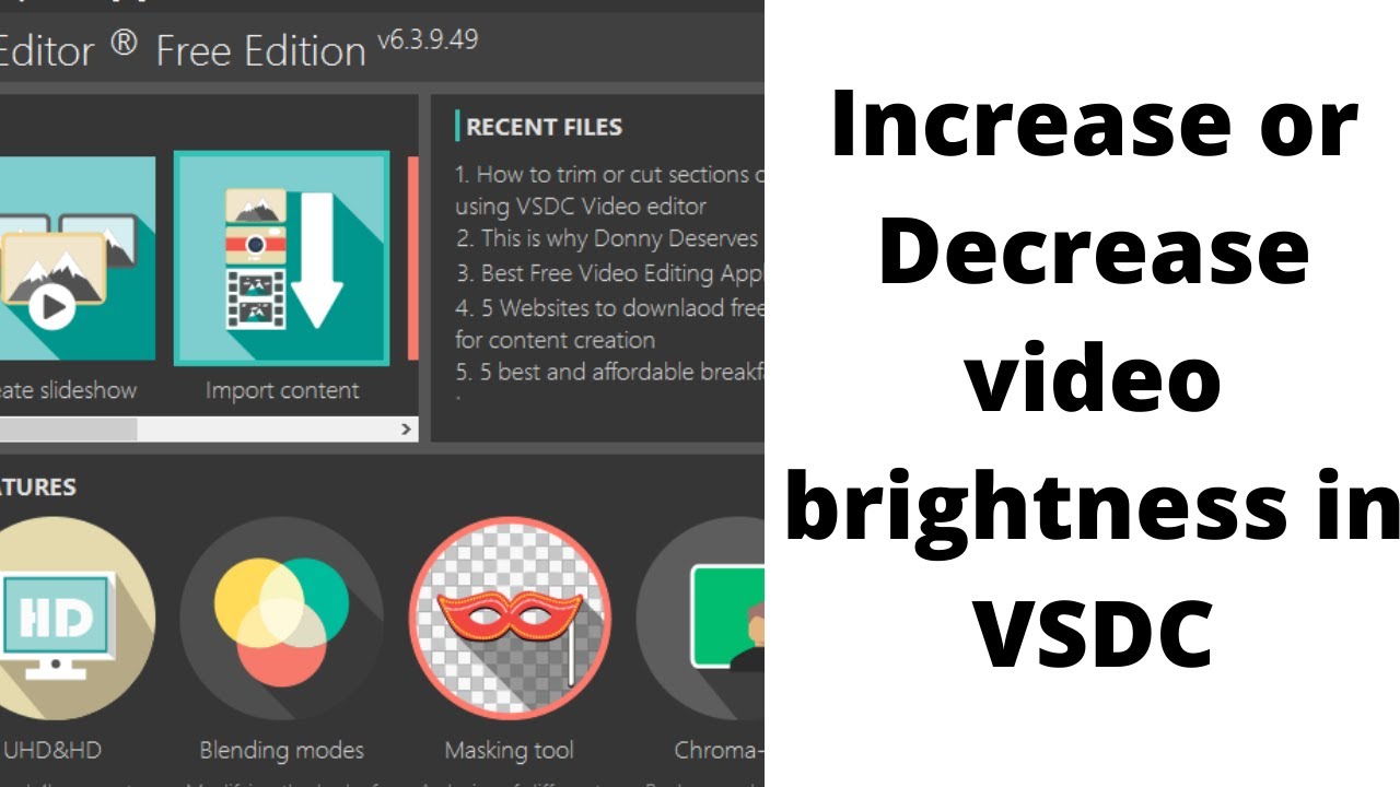 How to increase or decrease video brightness in VSDC video editor #Shorts - YouTube