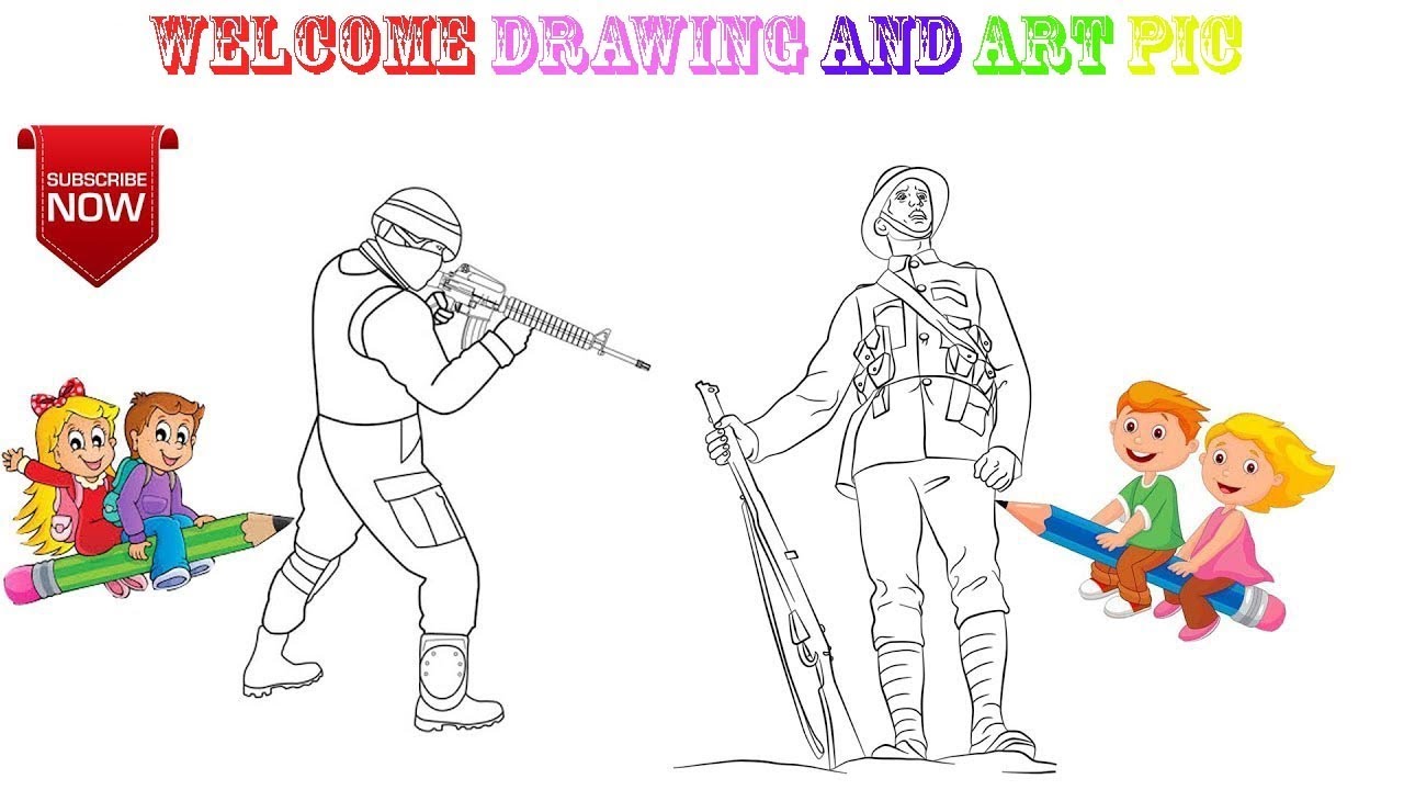 HOW TO DRAW-CUTE ARMY-SOLDIER-BODY GUARD EASILY |DRAWING AND ART PIC ...