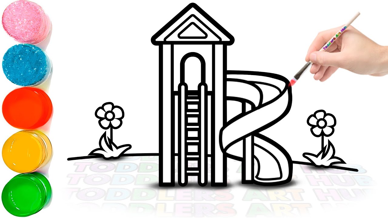 How to Draw A Spiral Slide Playground | Slide Playground Drawing - YouTube