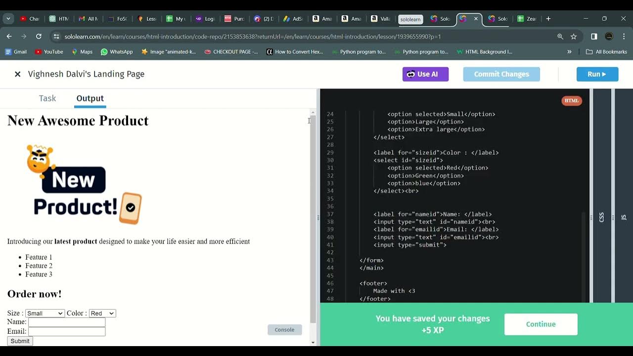 38 Landing Page Project | Introduction to HTML | Sololearn - YouTube