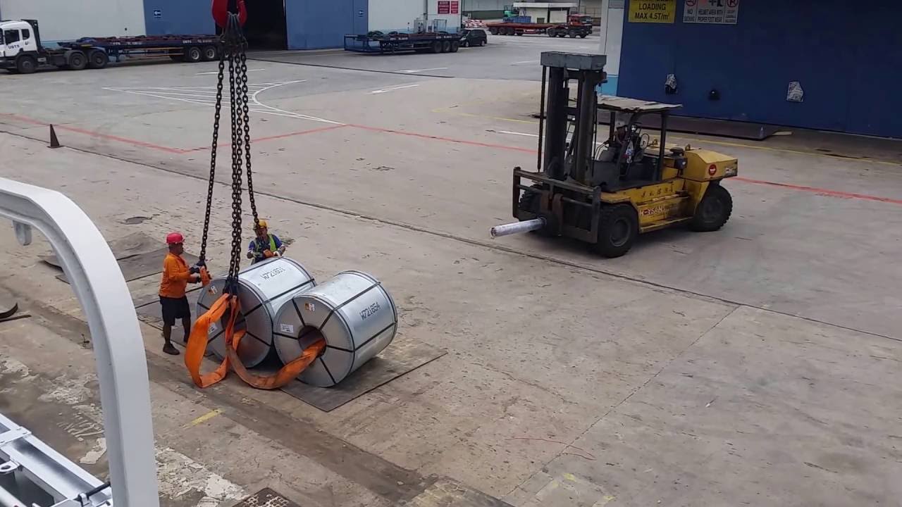 Steel Coil Discharging (part 1) - YouTube