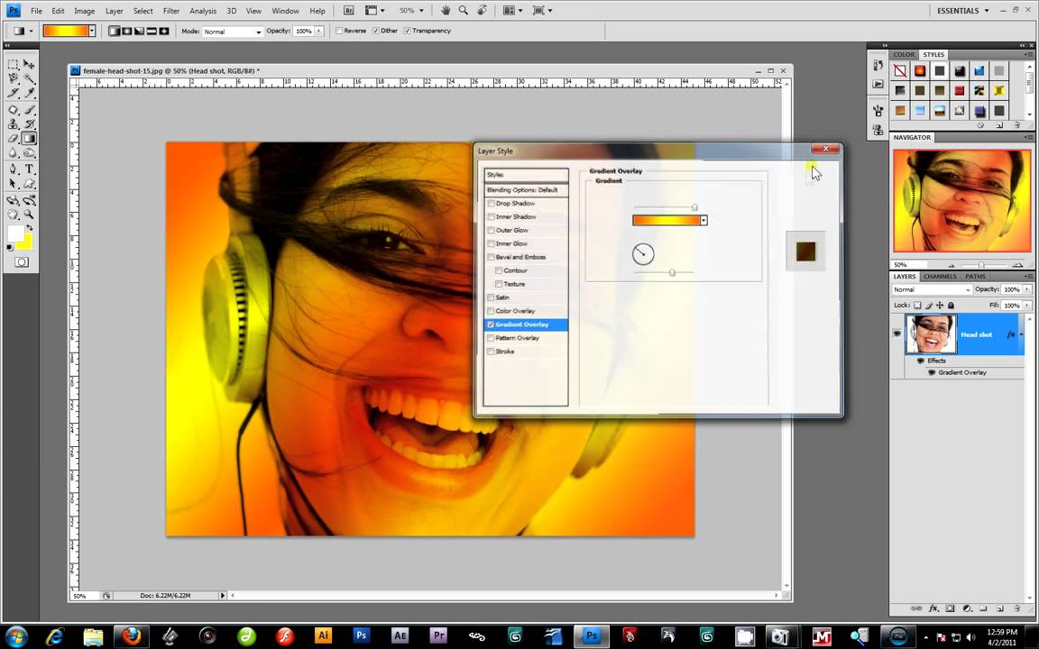 Photoshop CS4 - Gradient Layers and Layer Styles - YouTube